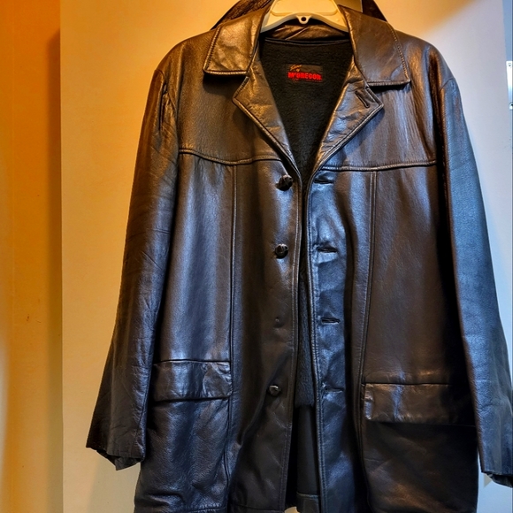 McGregor | Jackets & Coats | Mcgregor Mens Black Leather Coat With ...
